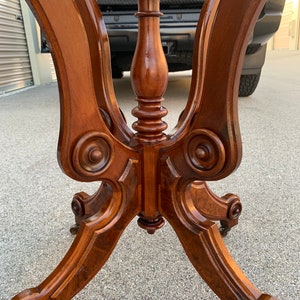 Antique Victorian Walnut Marble Turtle Top Table 29W22D29H Shipping is ...