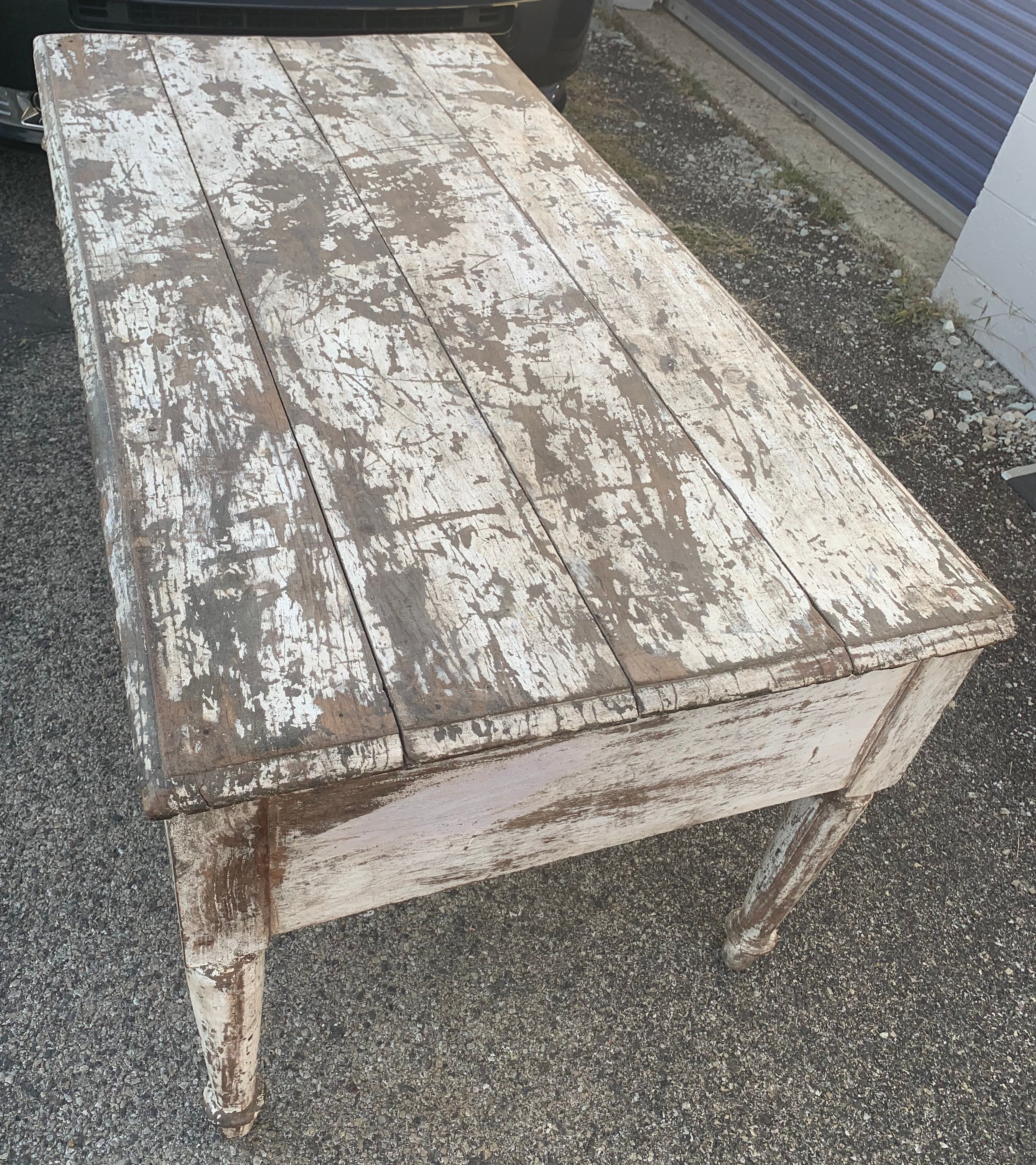 Antique Country Store Work Desk All Original White Paint 4 Drawers 32 ...