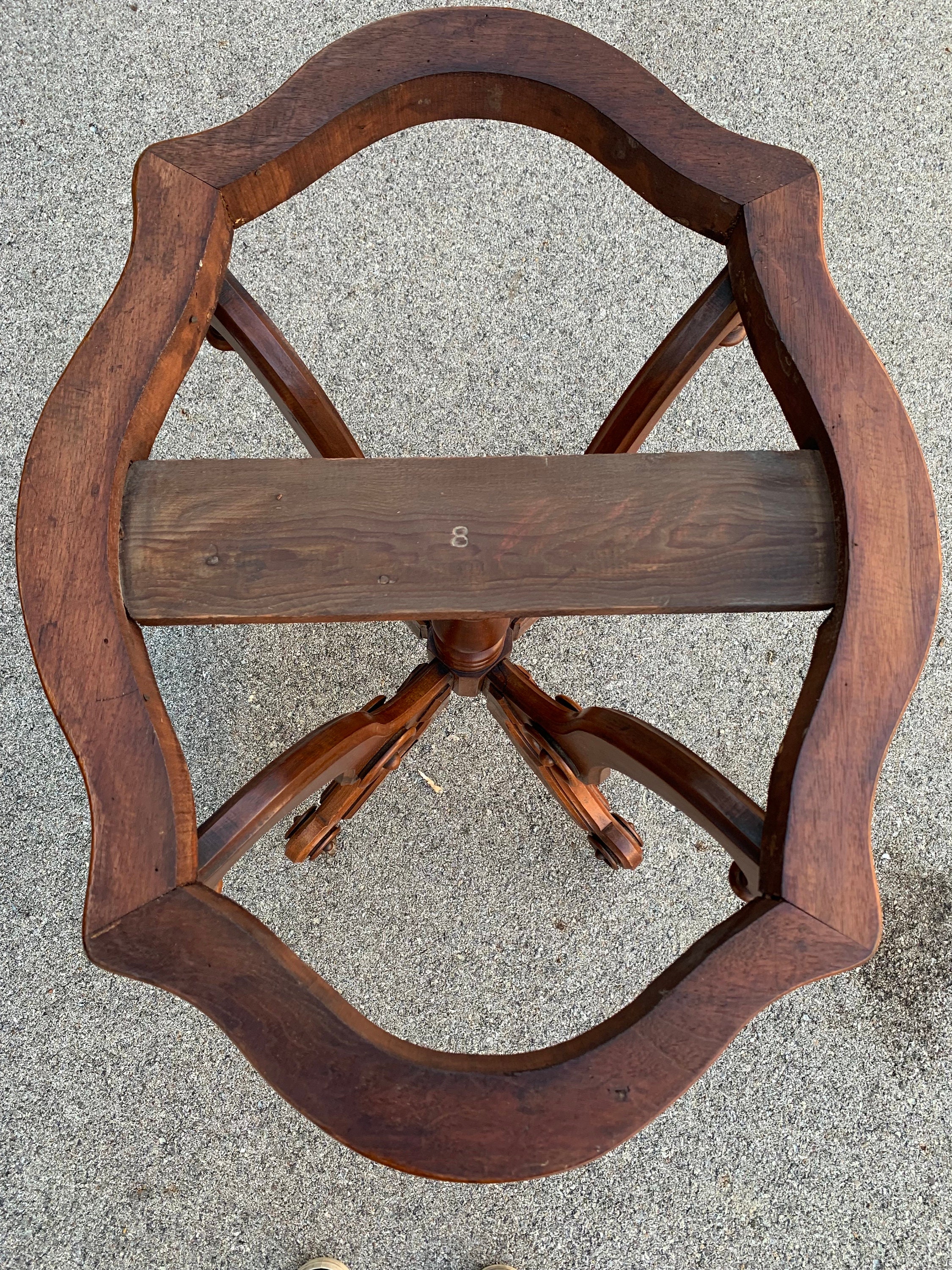 Antique Victorian Walnut Marble Turtle Top Table 29W22D29H Shipping is ...