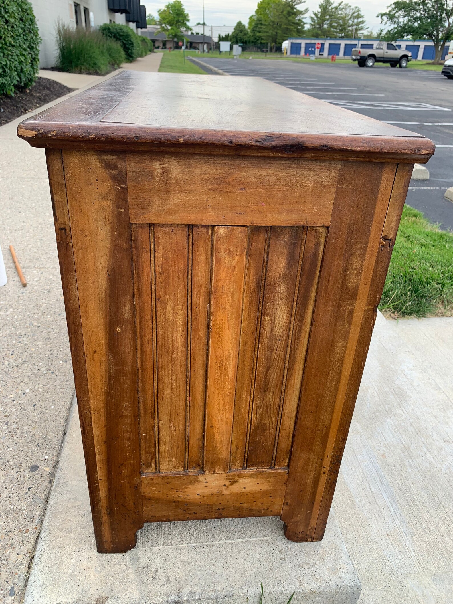 Antique Pine Poplar Bakers Dough Box Chest Sliding Dough Trough ...