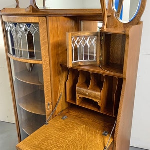 Exceptional Solid Oak Side by Side Display Cabinet Secretary - Etsy