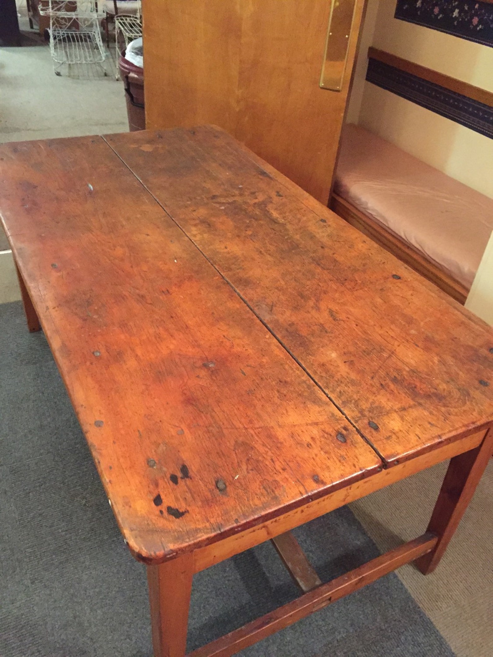 Primitive American Original Farm Harvest Table 2 Board 66l36d21.75h30h ...