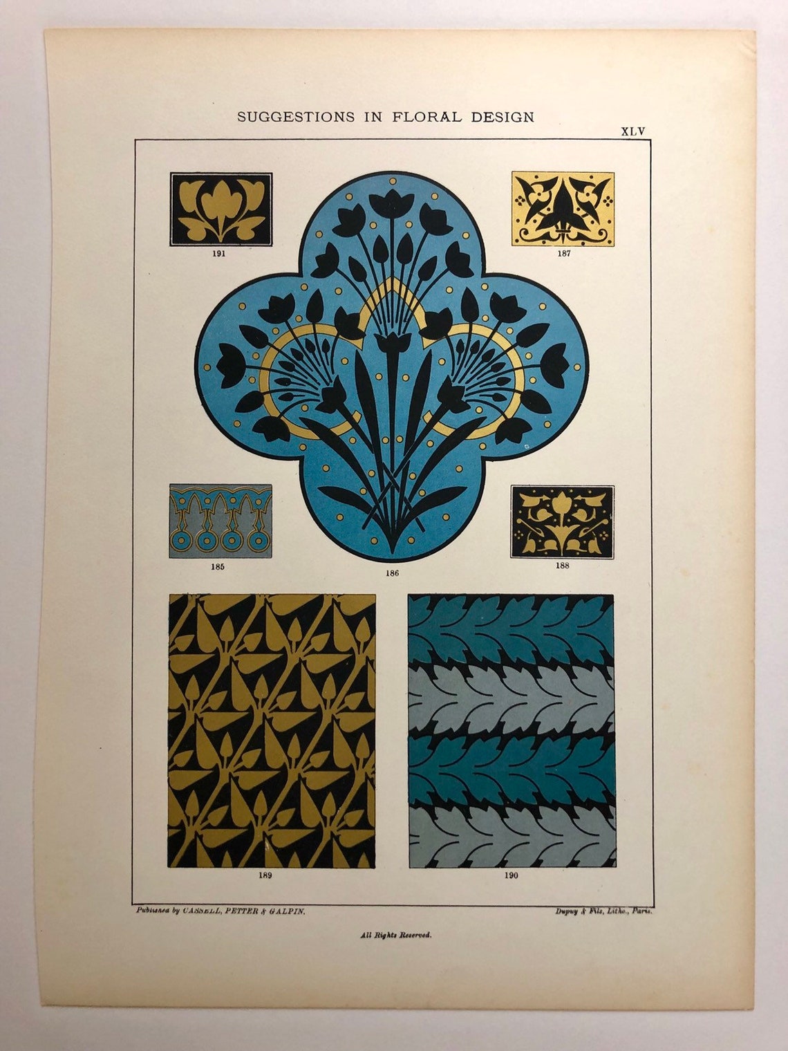 Antique Original 1800's Color Chromolithograph Floral - Etsy