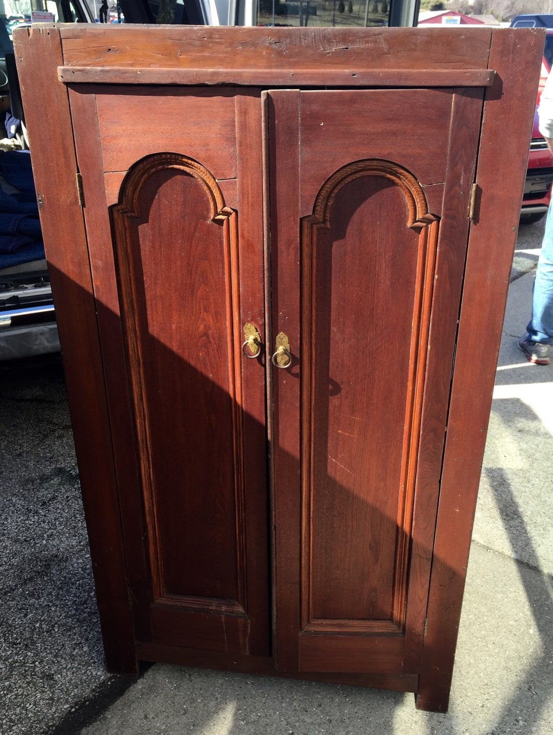 Primitive Bookcase Cabinet Cupboard Arched Top Doors 18d35w62h Shipping ...