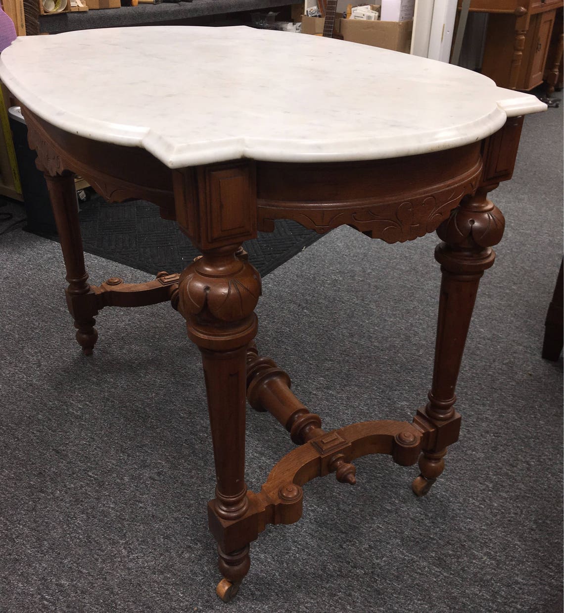 Exquisite Antique Victorian Parlor Table Marble Top Carved - Etsy