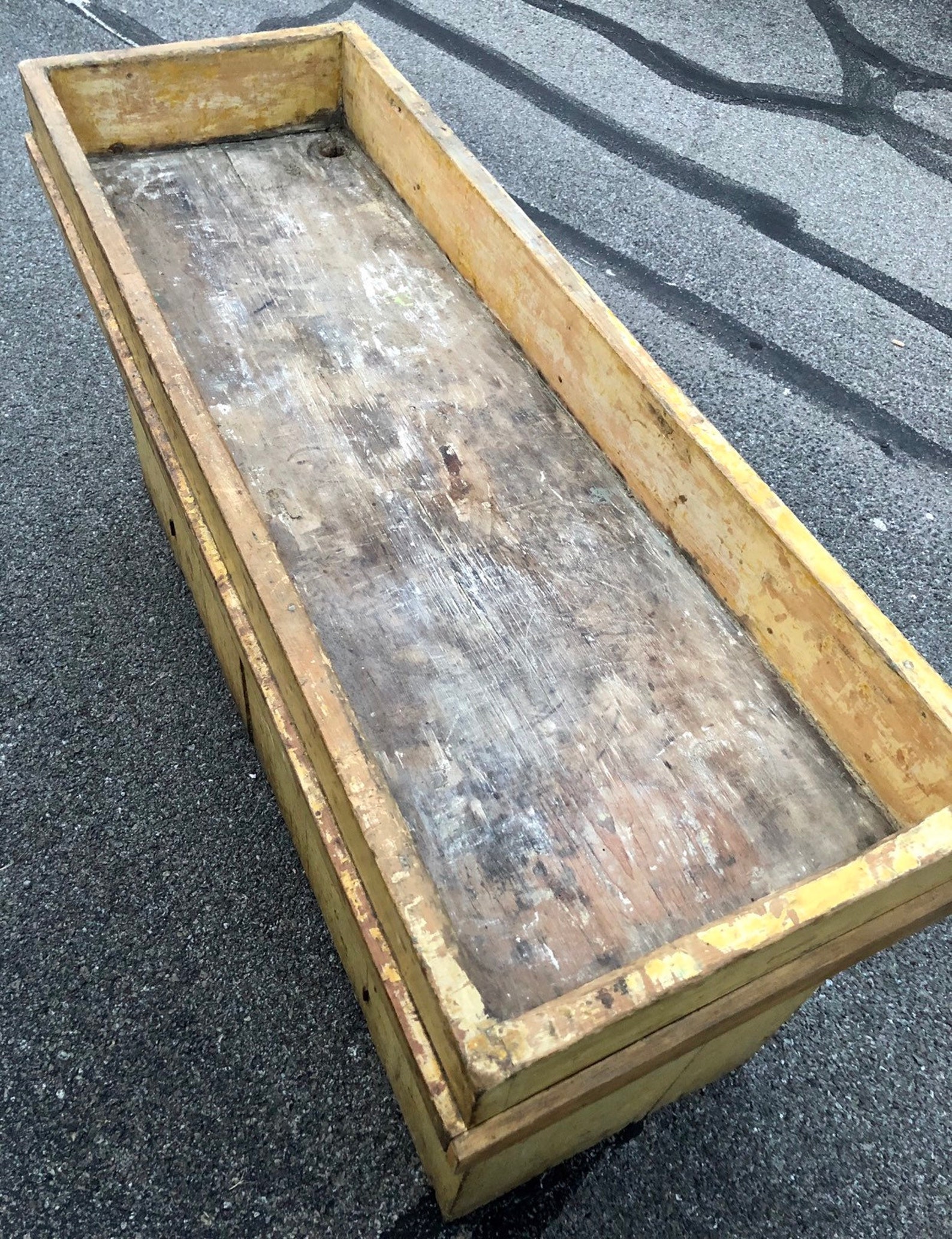 Beautiful Primitive New England Original Yellow Painted Dry Sink ...