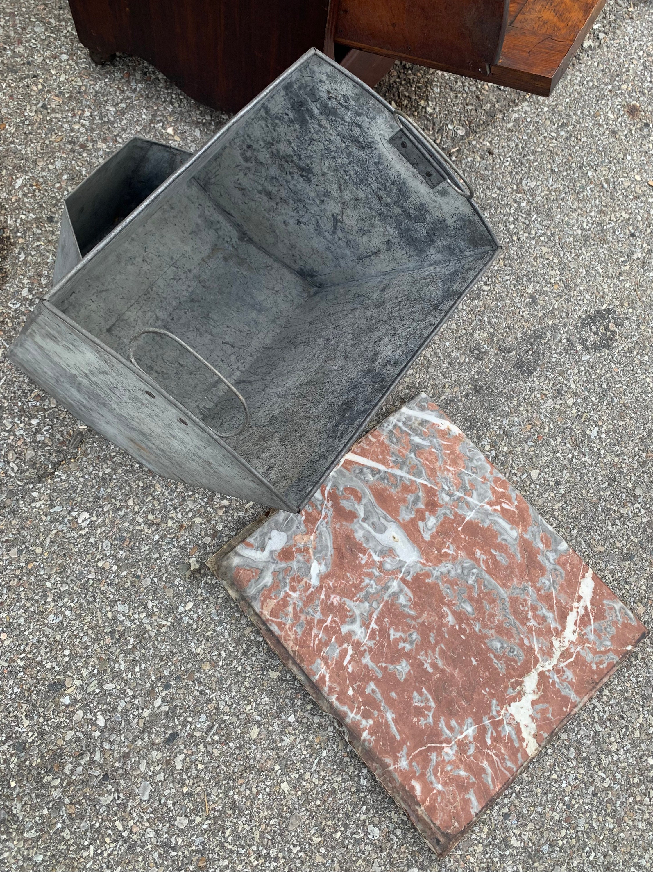 Antique Victorian Marble Top Coal Hod Carrier Cabinet 17W14D23H39H ...