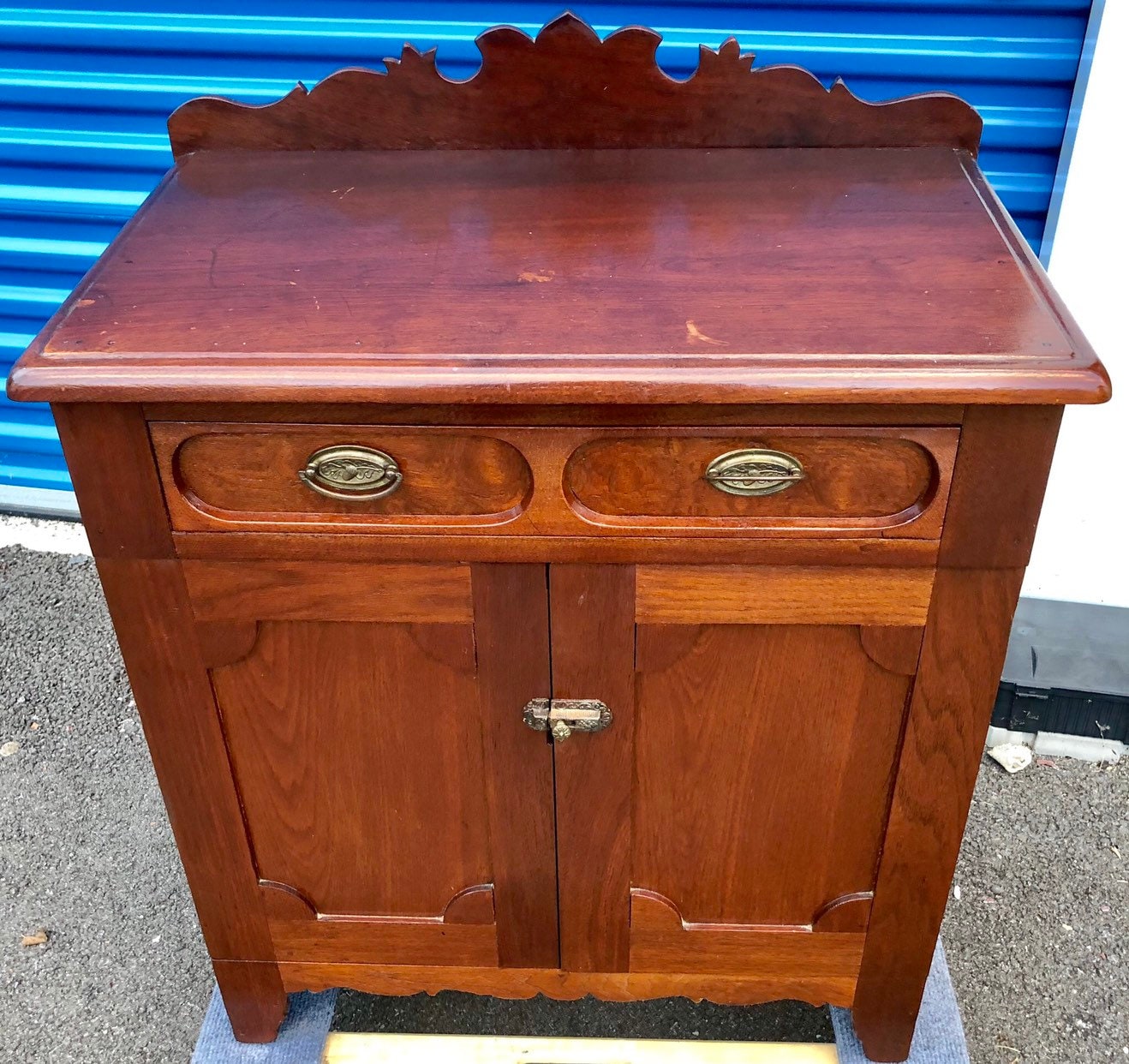 Antique Victorian Walnut Wash Stand Scalloped Base 27.5w17d35h | Etsy