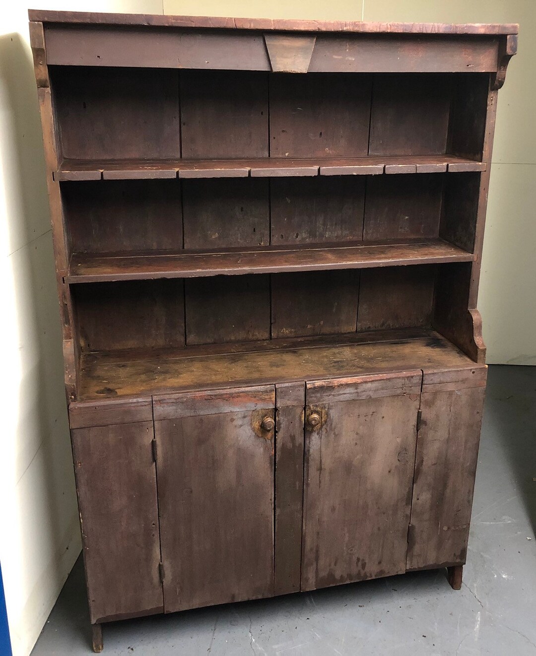 Primitive North Carolina Country Pewter Cupboard 72.25h34h49.5w15.5d11d ...