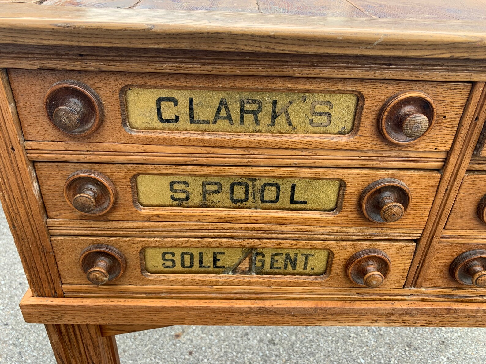 Antique Oak Clarks Country Store Spool Cabinet on Base - Etsy