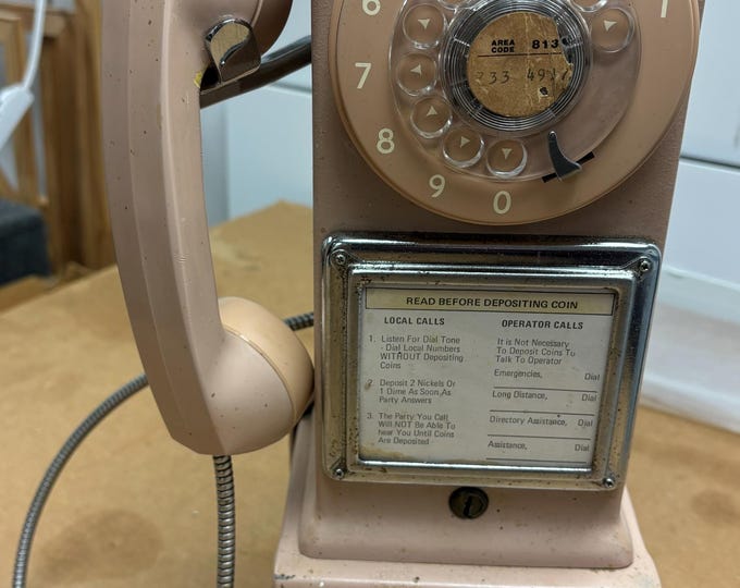 Vintage Payphone With Key 25, 10, 5 Cent Light Peach Color 8W6D18.5H - Etsy