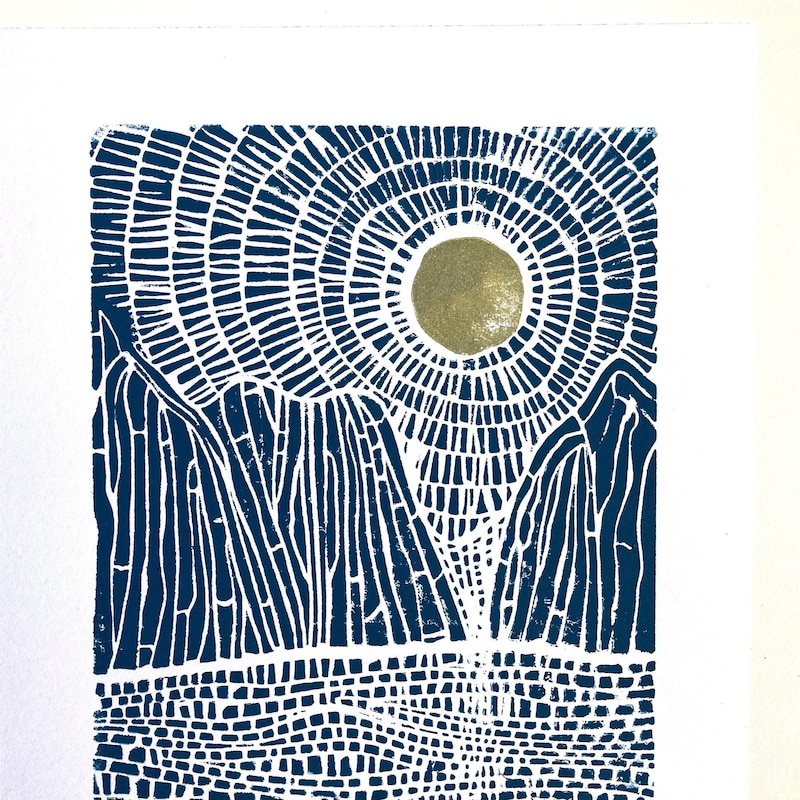 Linocut Norway - Etsy