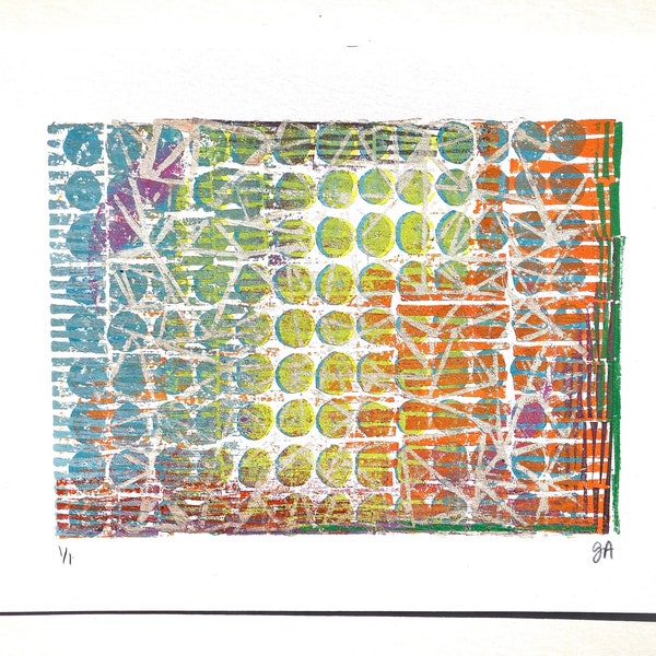 Monoprint Art - Etsy