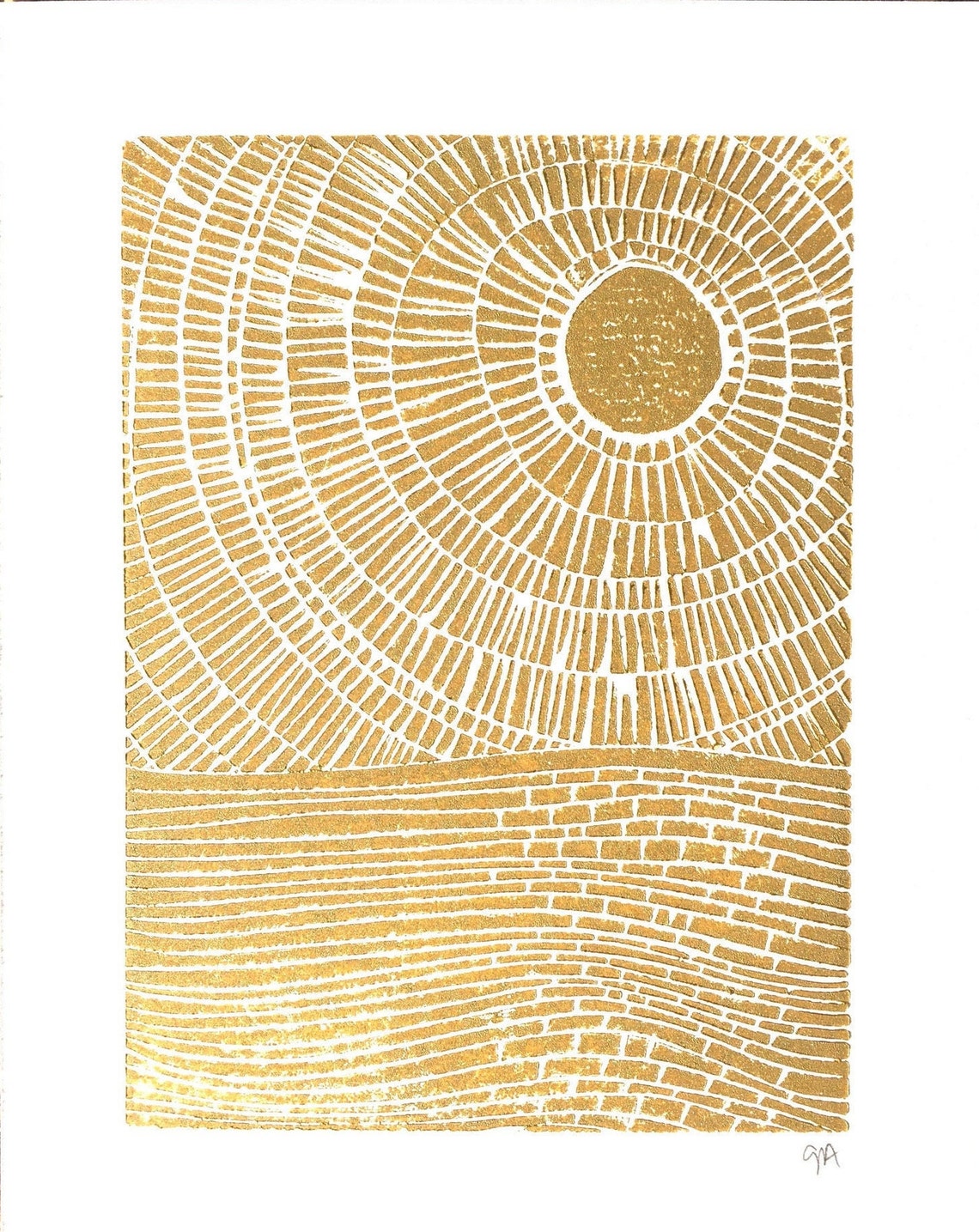 Sunset on the Ocean Hand-pressed Linocut Print 8x10 - Etsy