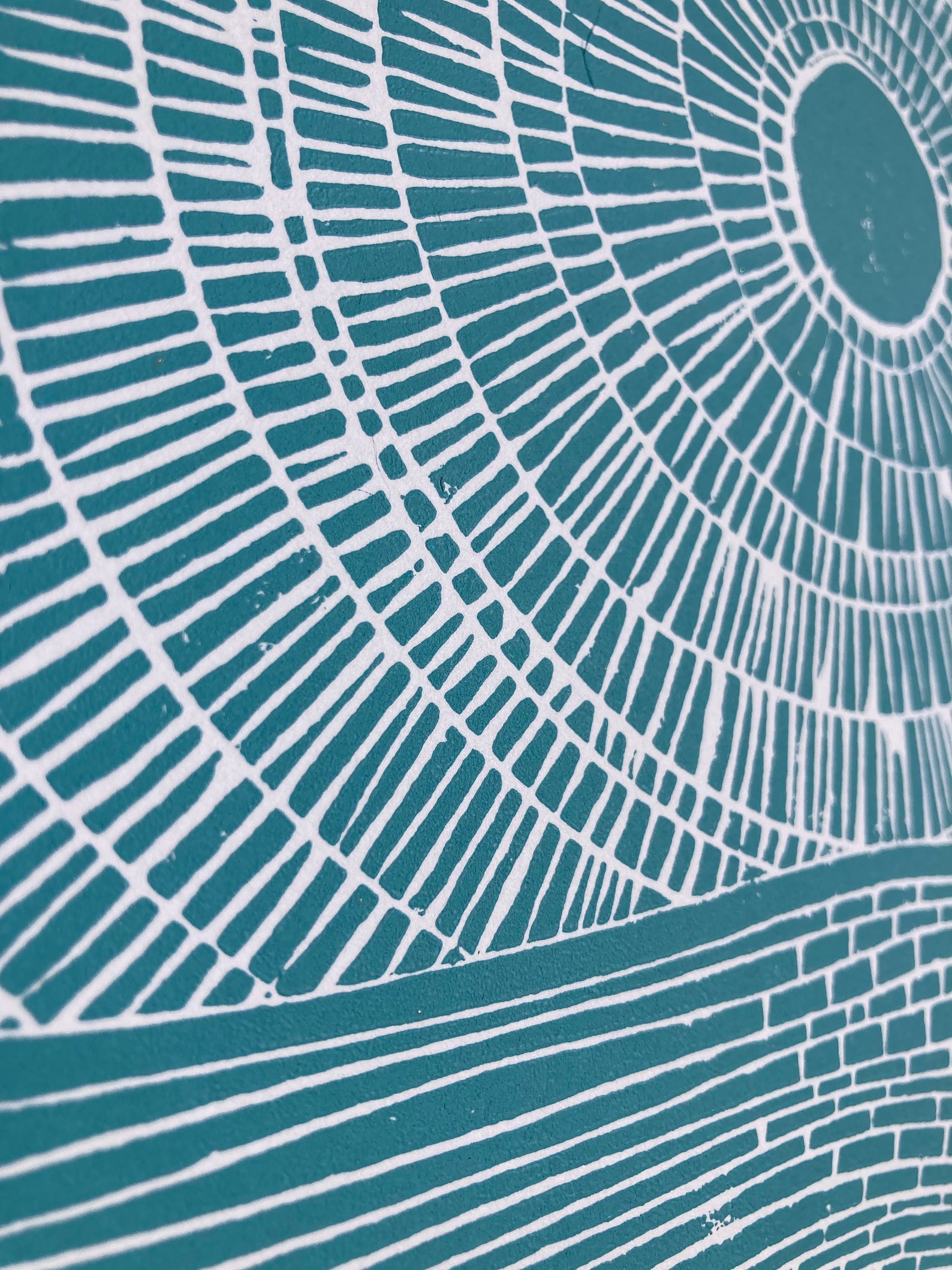 Blue Sky on the Ocean Linocut Relief Print 8x10 Minimal - Etsy