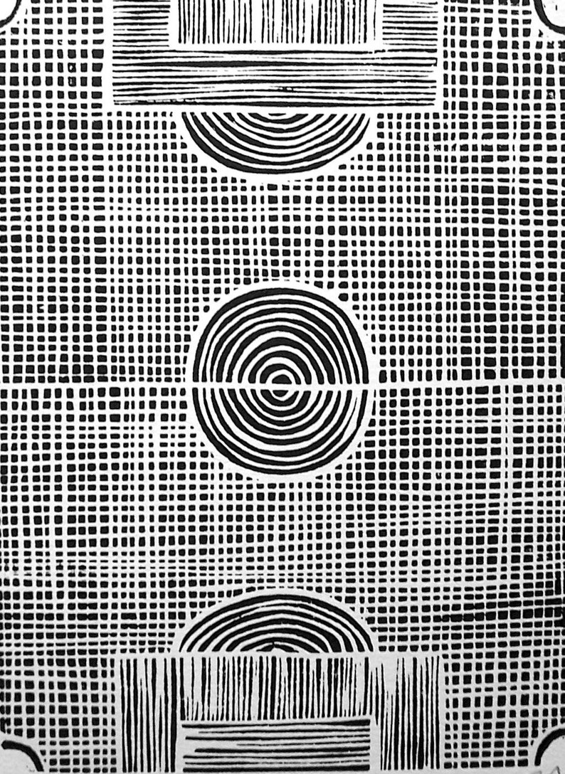 Soccer Field Linocut Relief Print 8x10 Minimal Geometric - Etsy