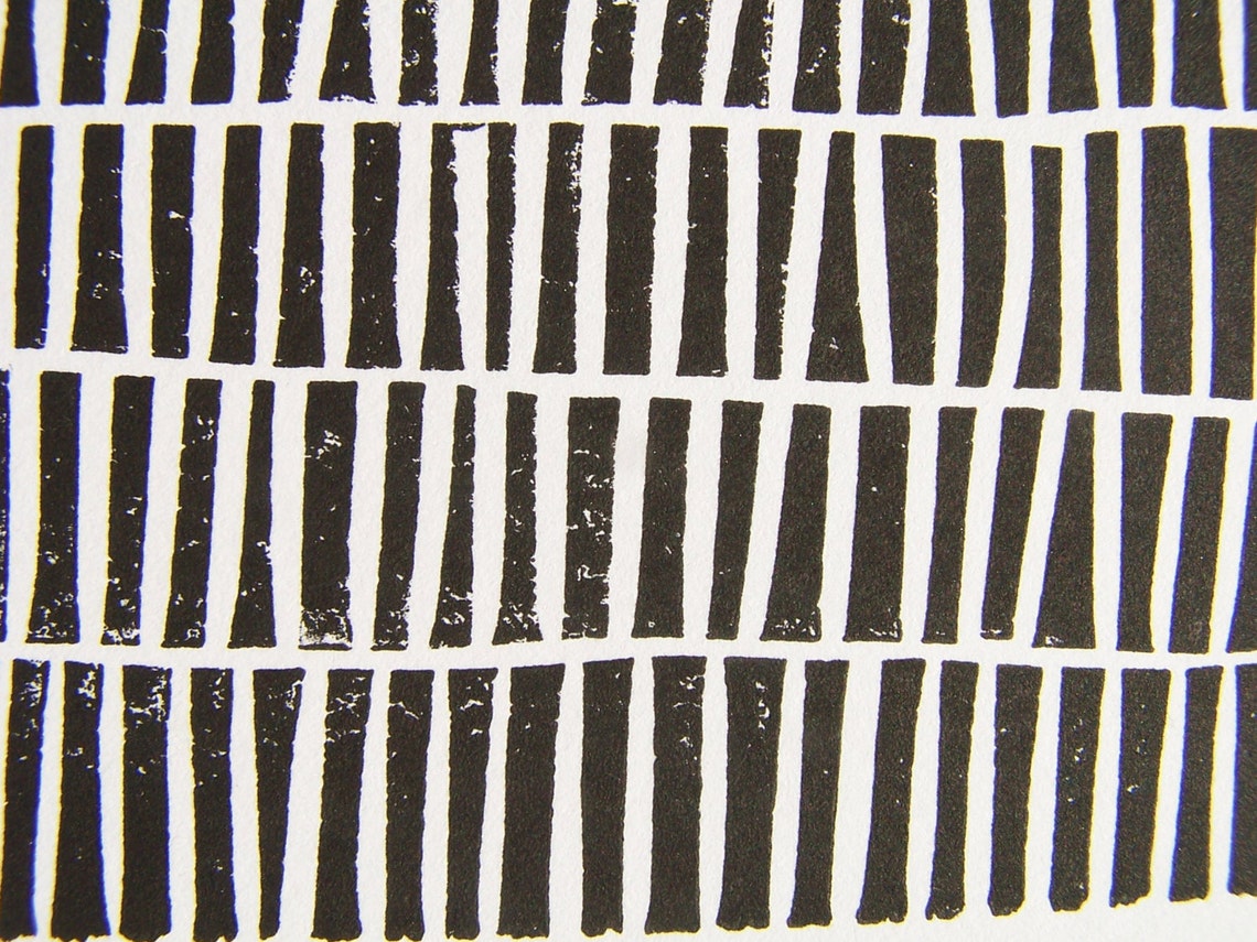 Geometric Pattern - Black Block Print 8x10 Mid Century Modern Poster ...