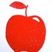 Red Apple Linocut Print 8x10 Minimal Kitchen Wall Art Red - Etsy