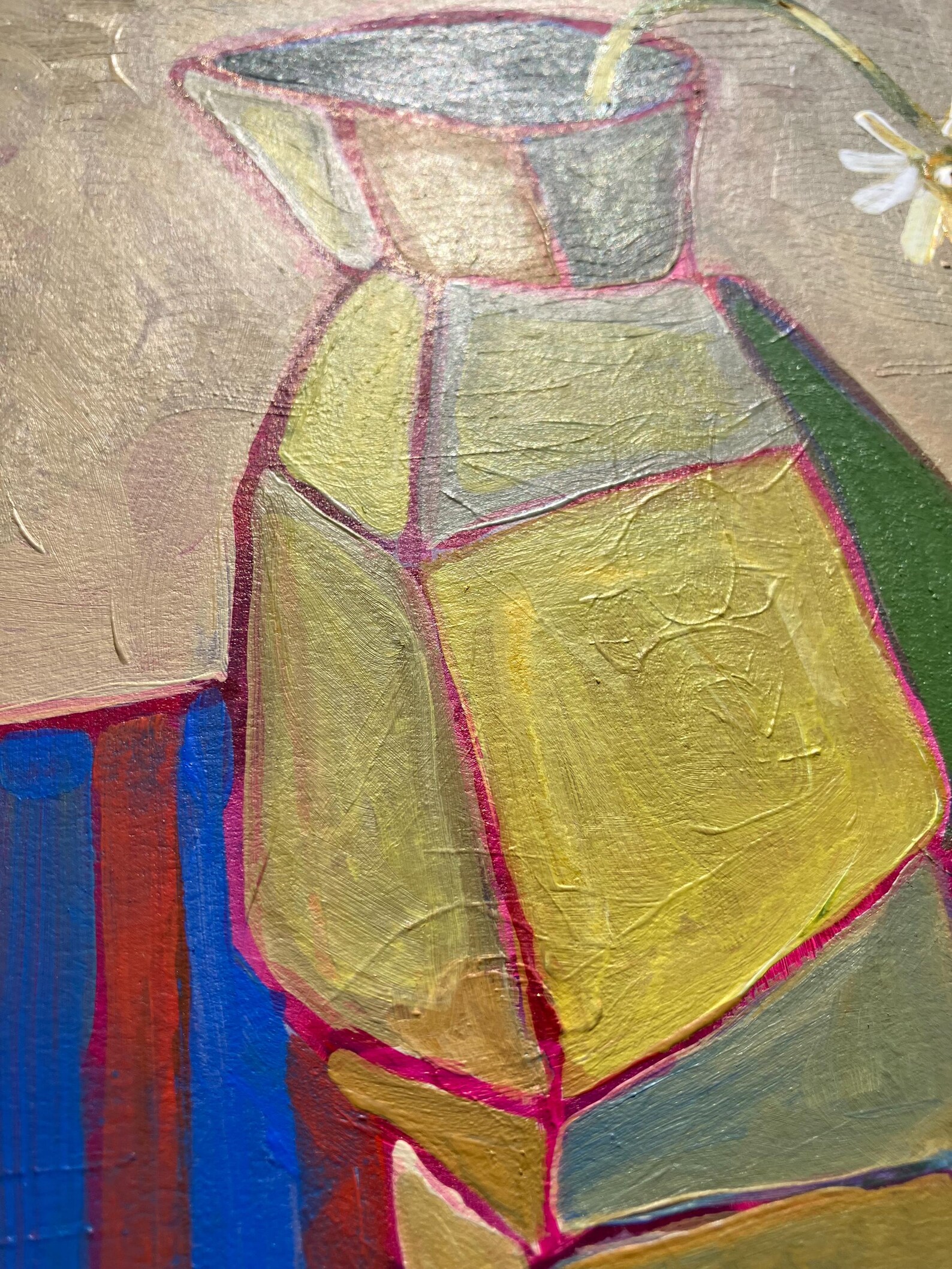 Droopy Daisy Acrylic Painting - Sad 8x10 Still Life in Neutral Colors ...