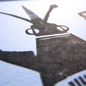 Insect Linoleum Block Print - Flower Bug BLACK 8x10 Poster on Cotton ...