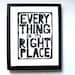 Everything in Its Right Place - Linocut Print in Black - Letterpress ...