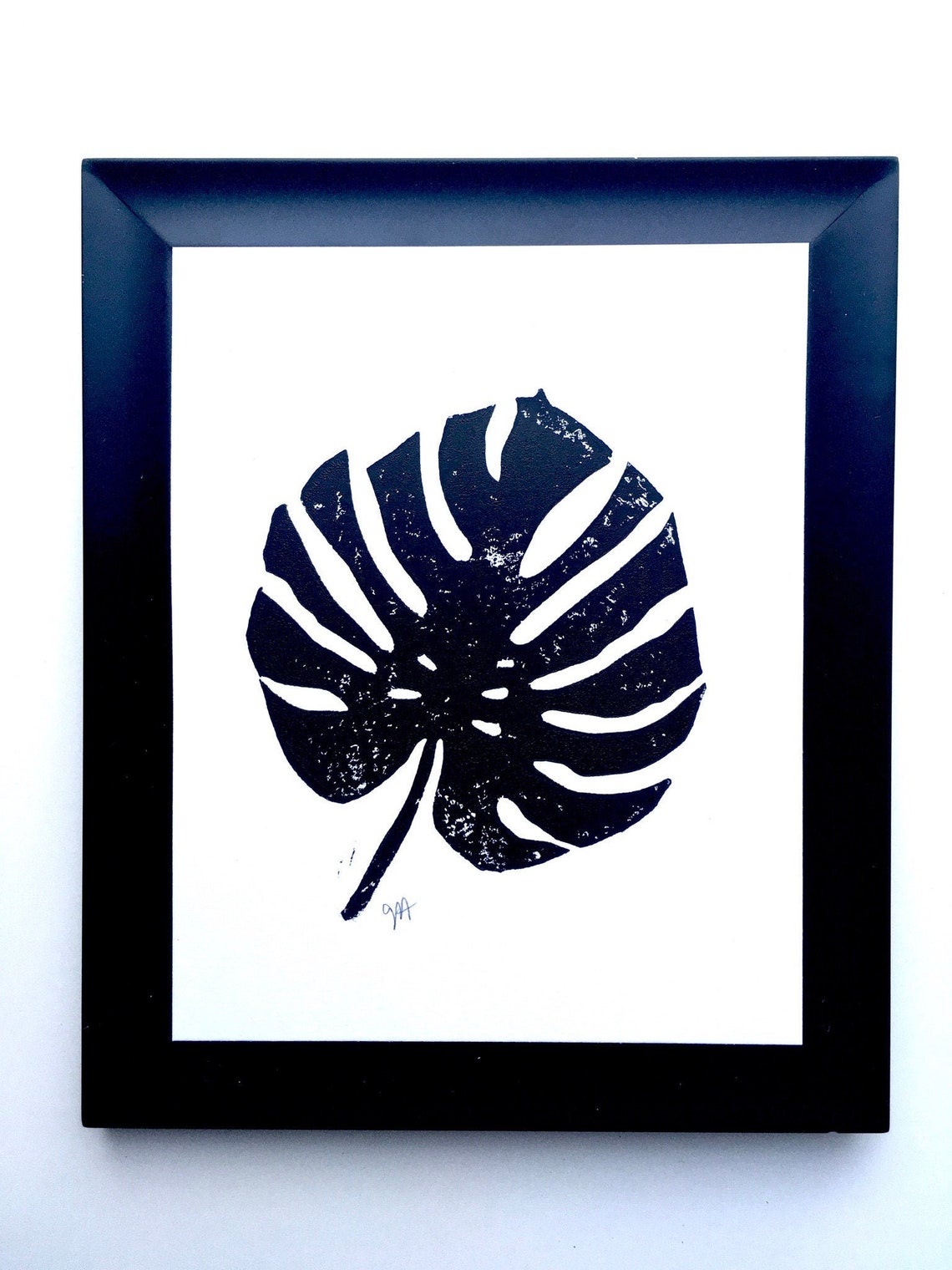 Minimal Tropical Monstera Leaf Hand-pressed Linoleum Block - Etsy