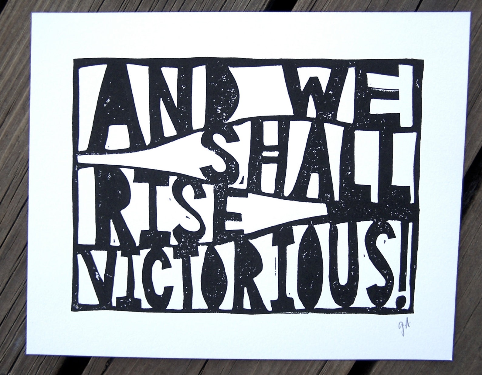 And We Shall Rise Victorious! - Typographic Poster 8x10 - Motivational ...