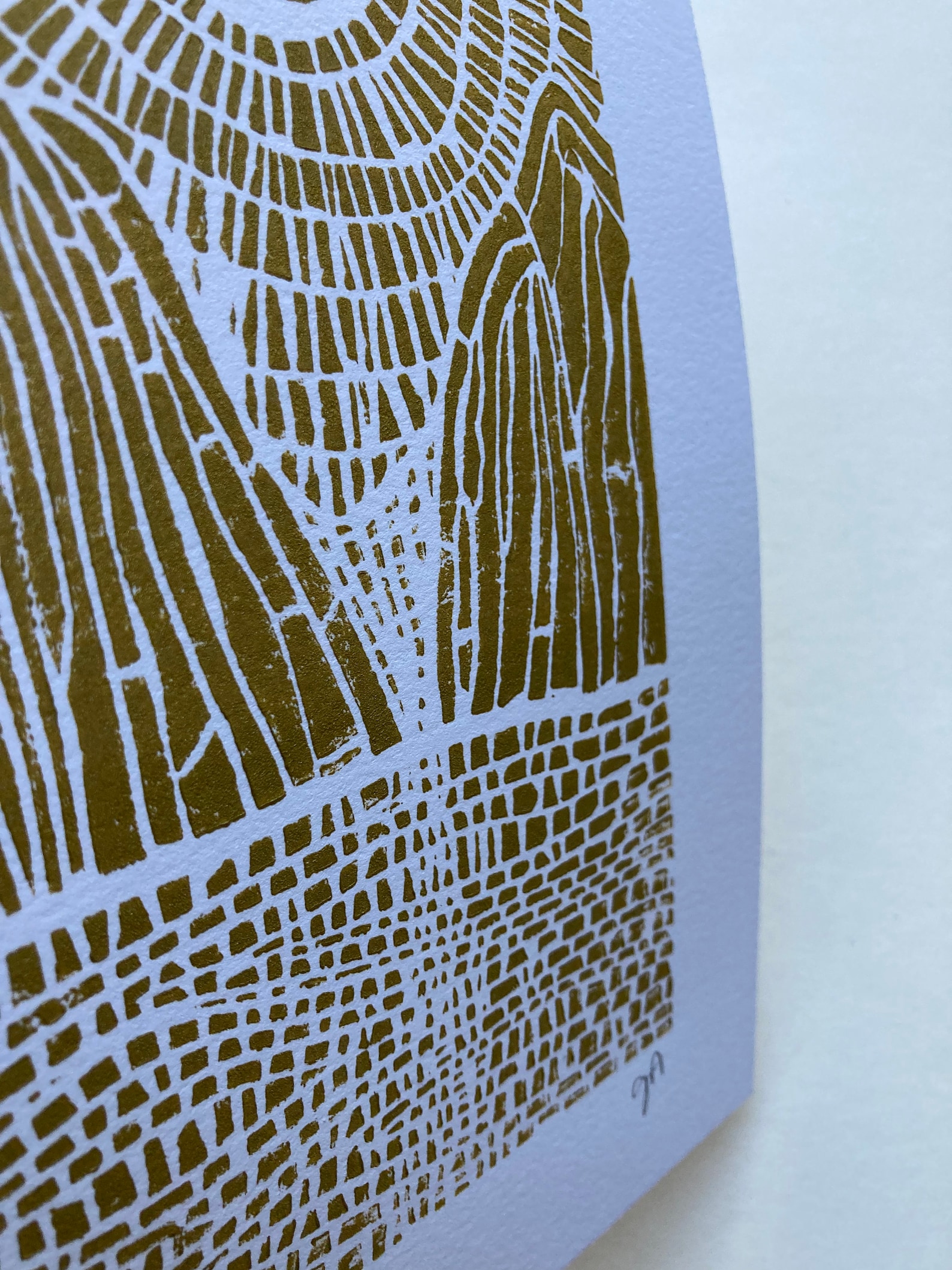 Fjords of Norway Linocut Print - 8x10 Gold Linoleum Block Print ...