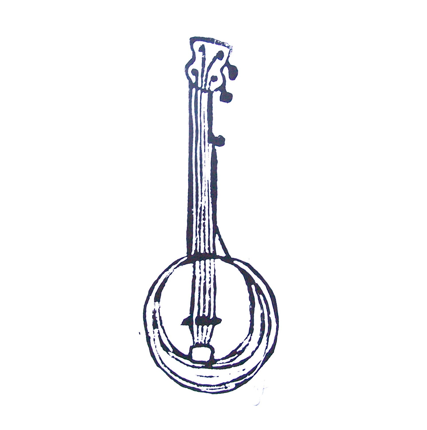 Banjo Linoleum Block Linocut Print 8x10 Minimal Musical - Etsy