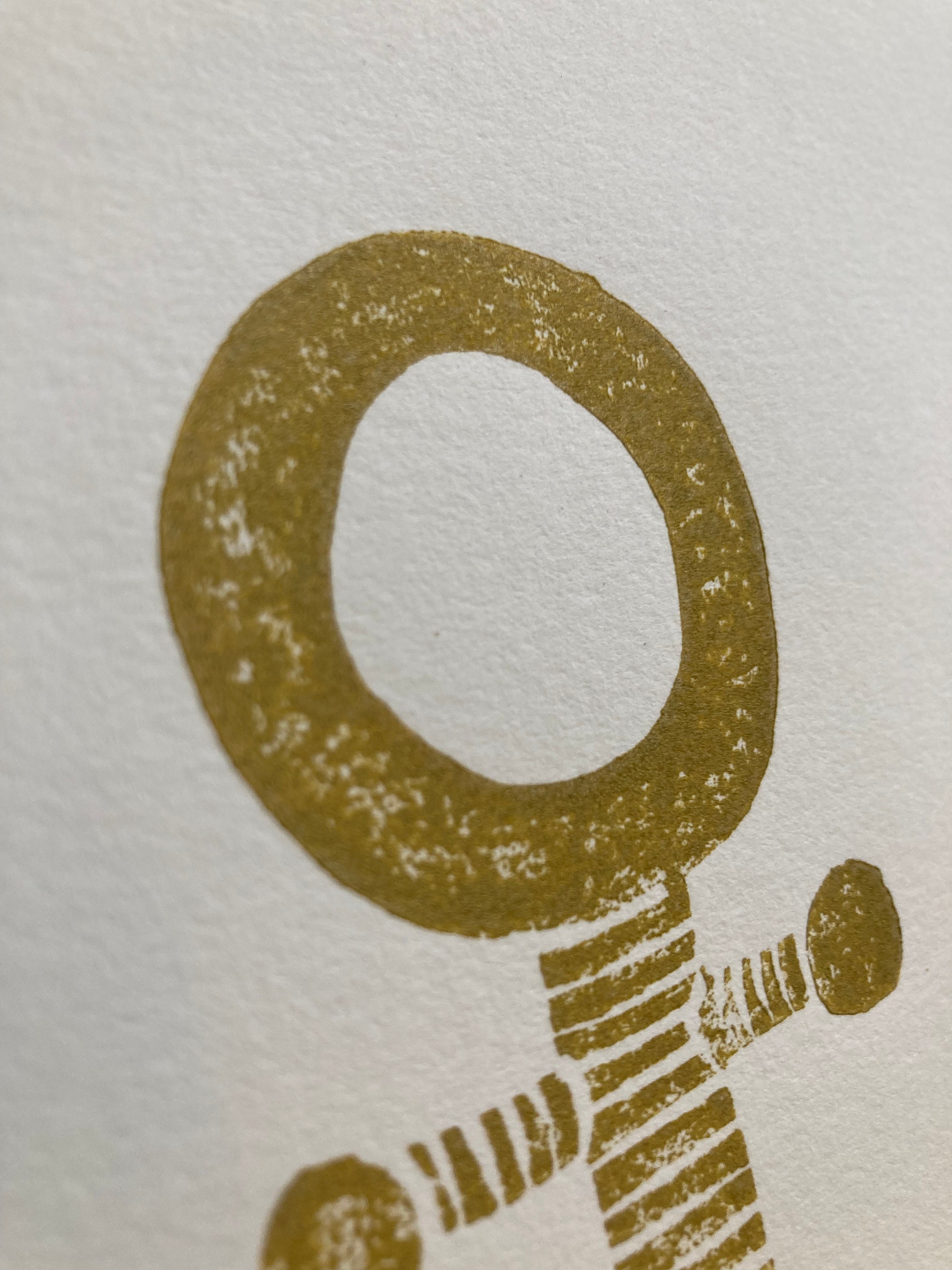 Minimal gold anchor 8x10 Nautical maritime linoleum block print ...