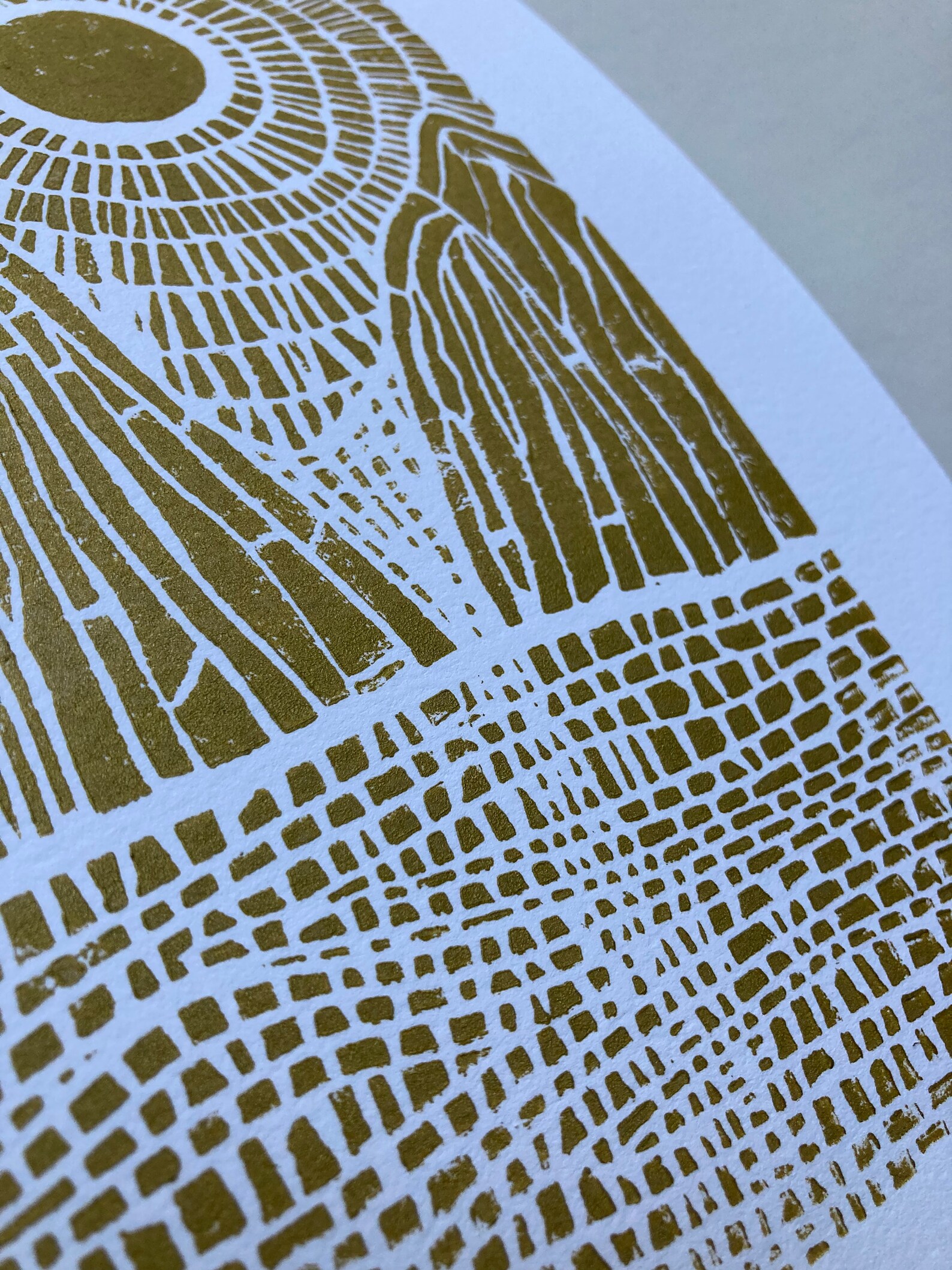 Fjords of Norway Linocut Print - 8x10 Gold Linoleum Block Print ...