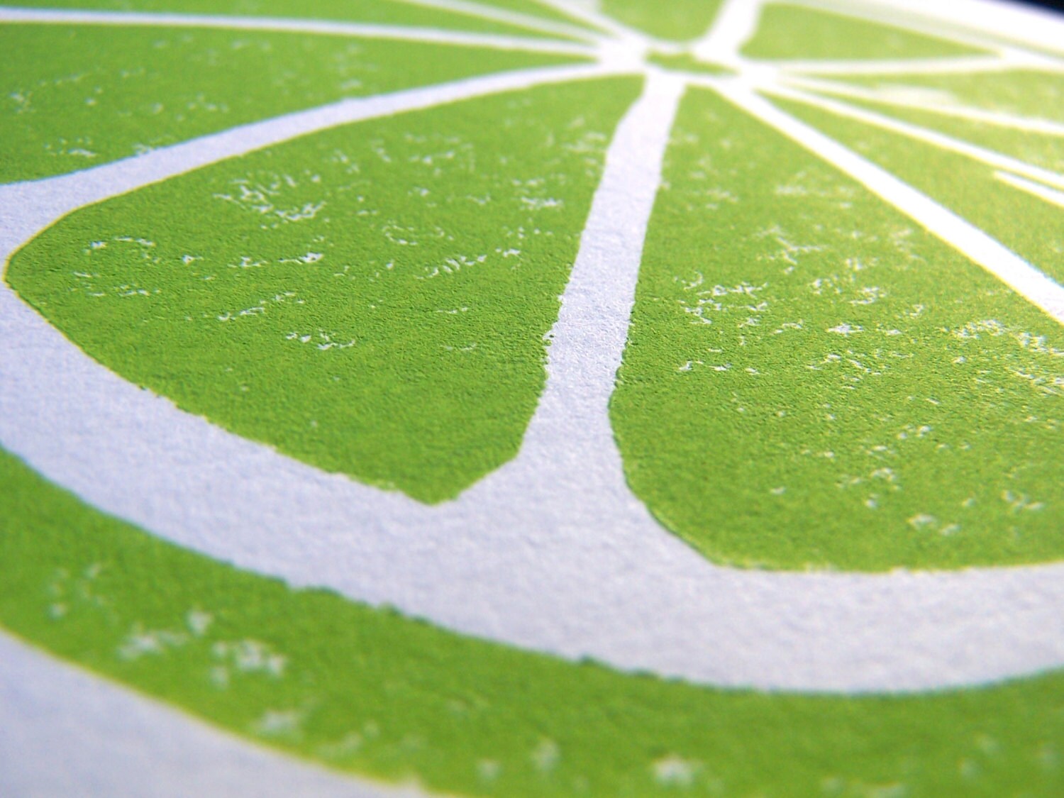 Lime Green Linoprint Hand Pressed Citrus 8x10 Print for the | Etsy