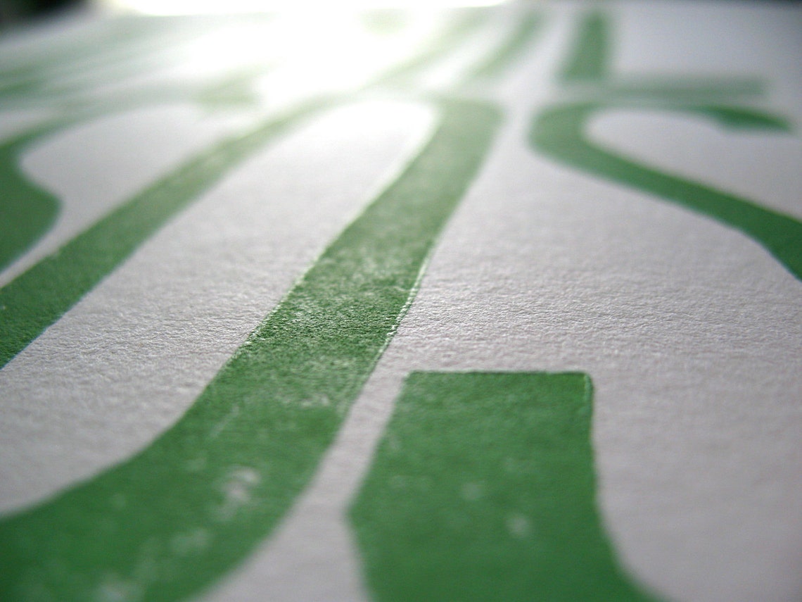 10 Mil Besos in Light Green (ten Thousand Kisses) Spanish Letterpress ...