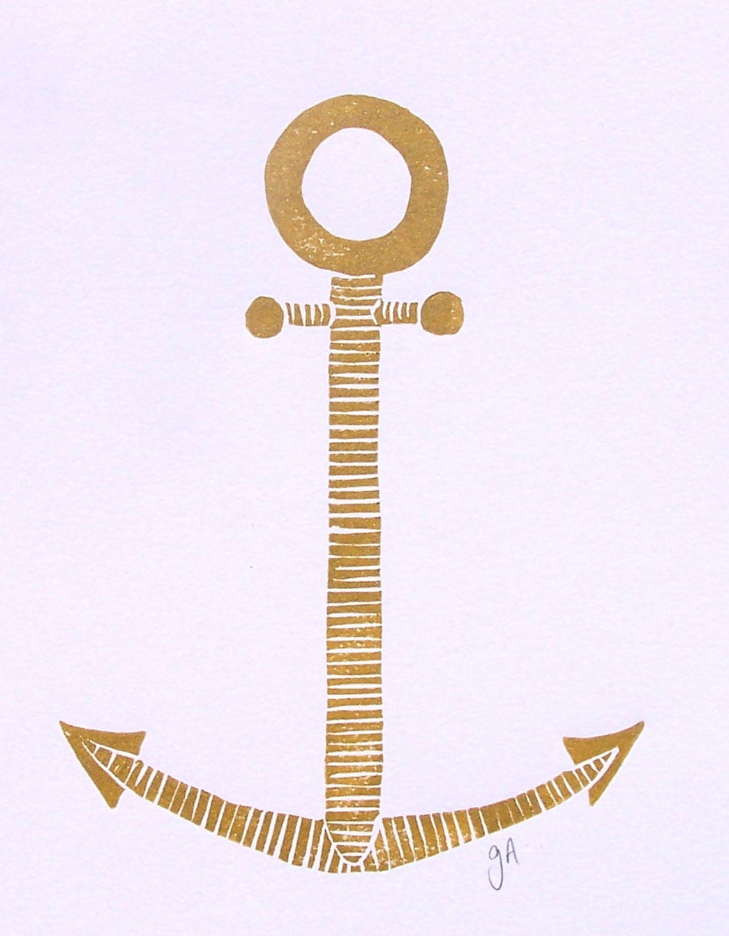 Minimal Gold Anchor 8x10 Nautical Maritime Print Metallic | Etsy