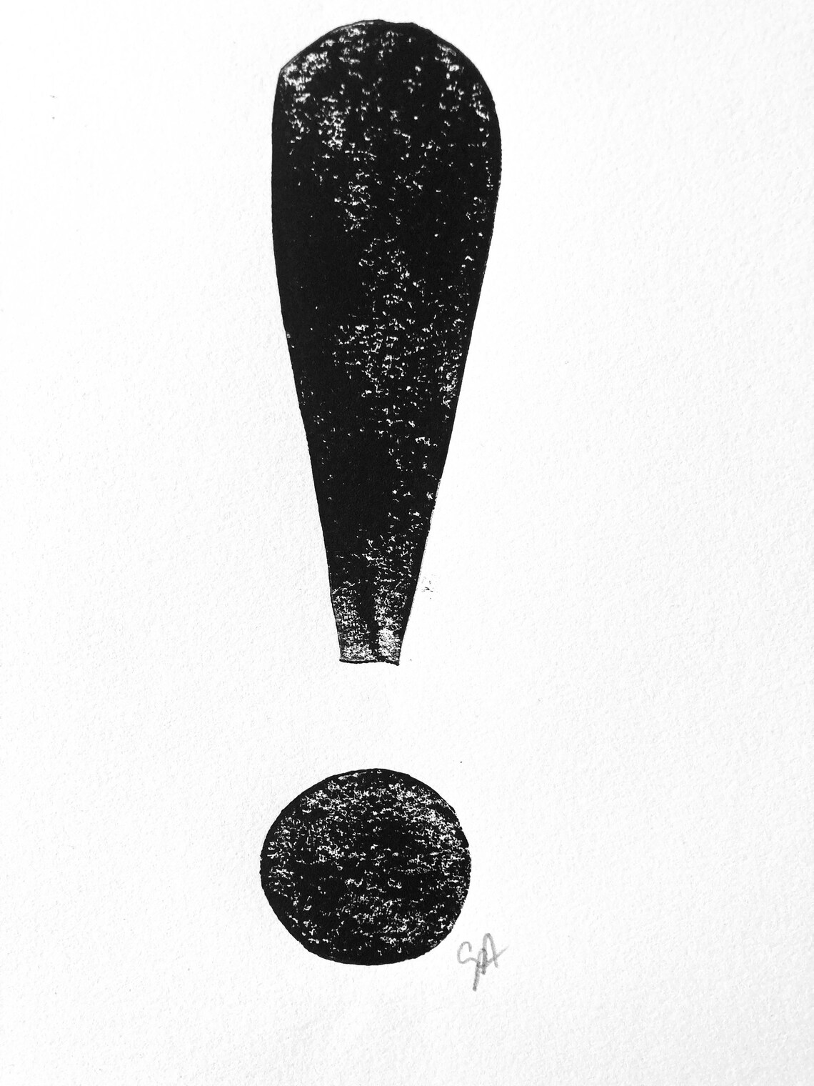 Minimal Exclamation Point BLACK Letterpress Typography - Etsy
