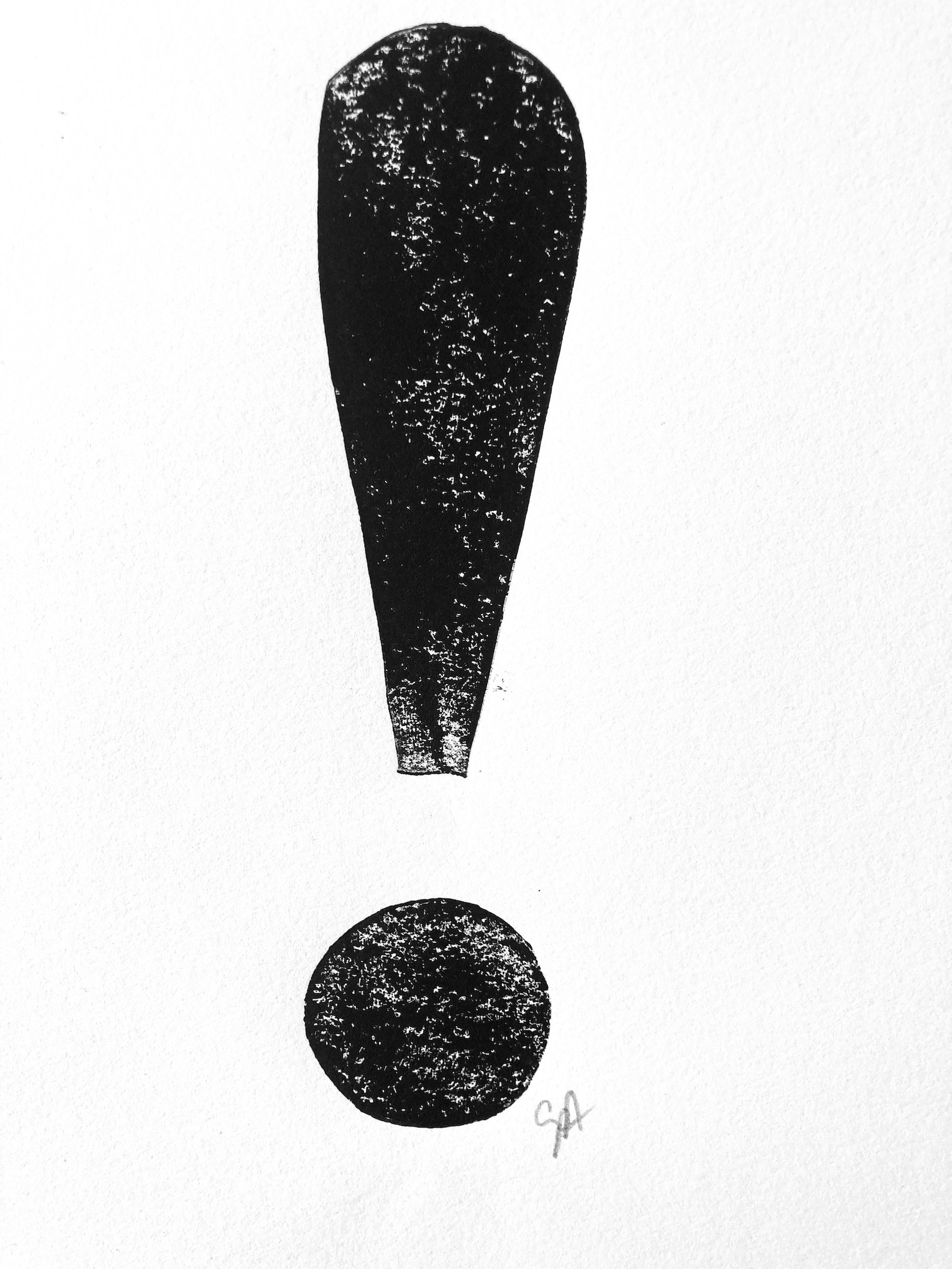Minimal Exclamation Point BLACK Letterpress Typography - Etsy