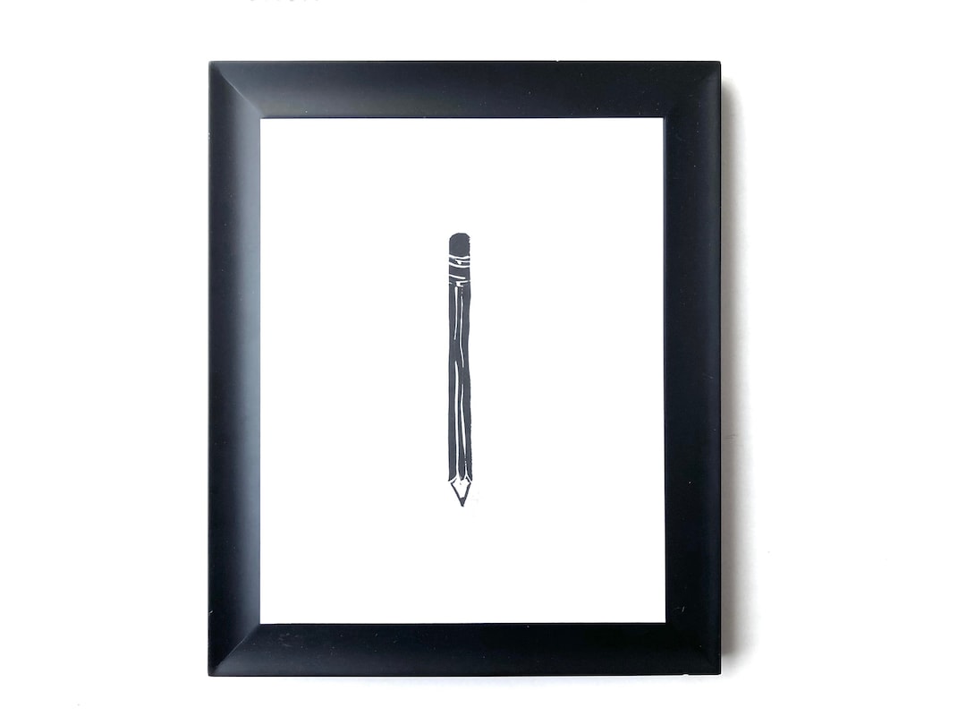 Minimum Black Number Two Hex Pencil Print - 8x10 - Linocut Relief Print ...