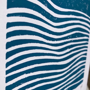 Sunset on the Ocean at Night - Blue and Gold Relief Print - 8x10 ...