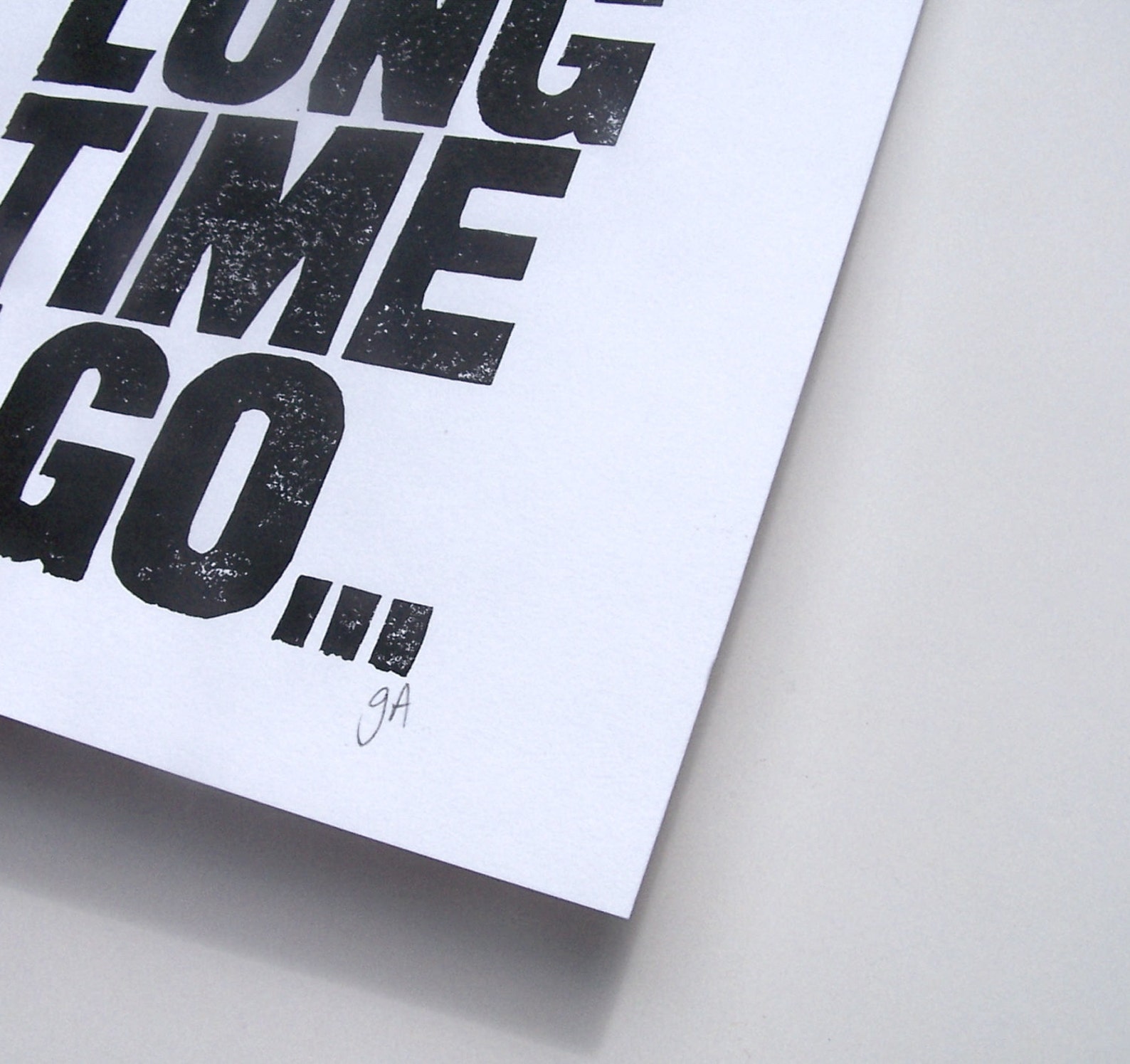 A Long Time Ago Black 8x10 Linocut Letterpress Print Star - Etsy