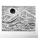 Linoleum Block Print Sunrise on the Mountains Minimal - Etsy