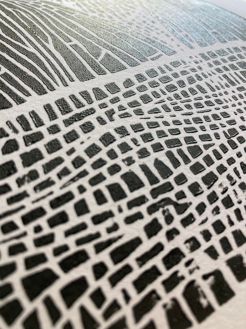 Sunset on the Mountains Hand-pressed Linocut Print Minimal - Etsy