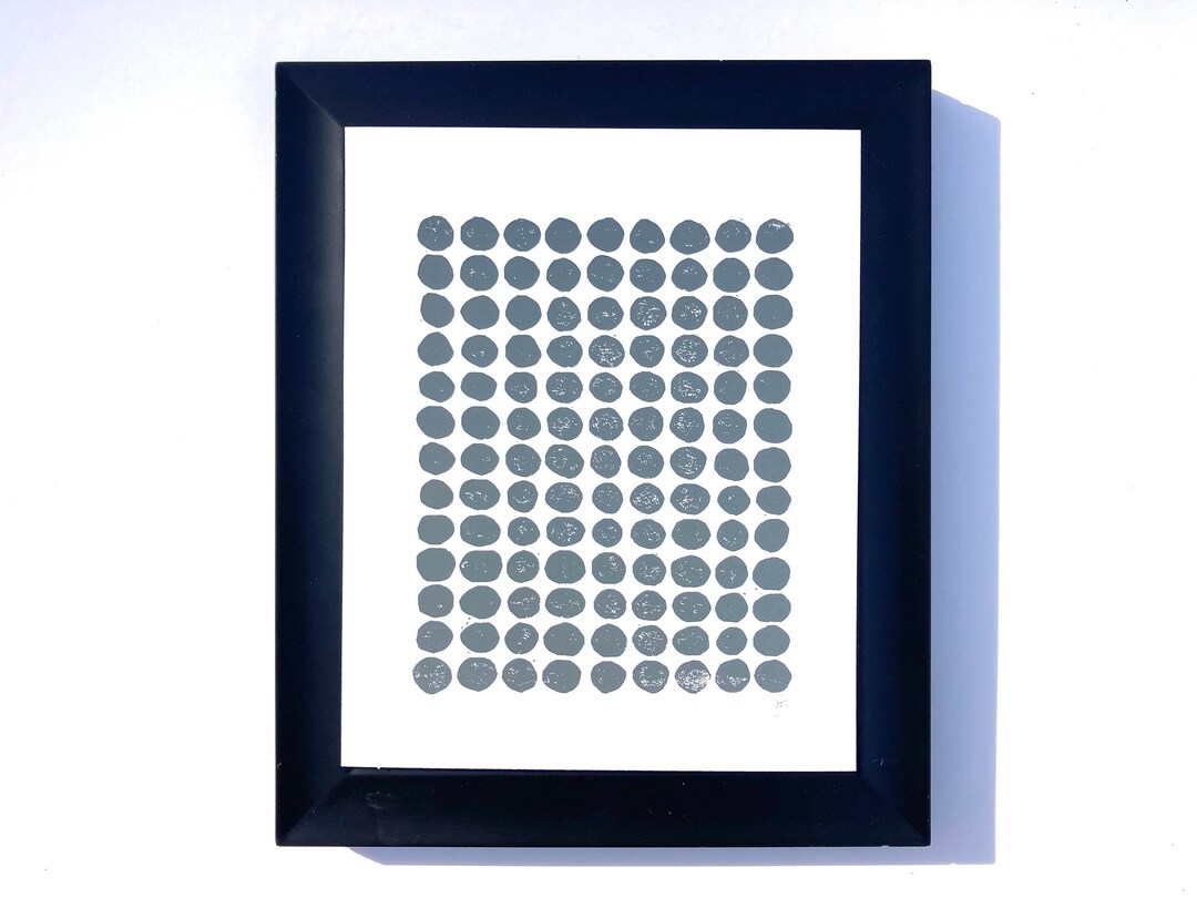 Minimal Grey Geometric Print - Block Print Poster 8x10 - Mid Century ...