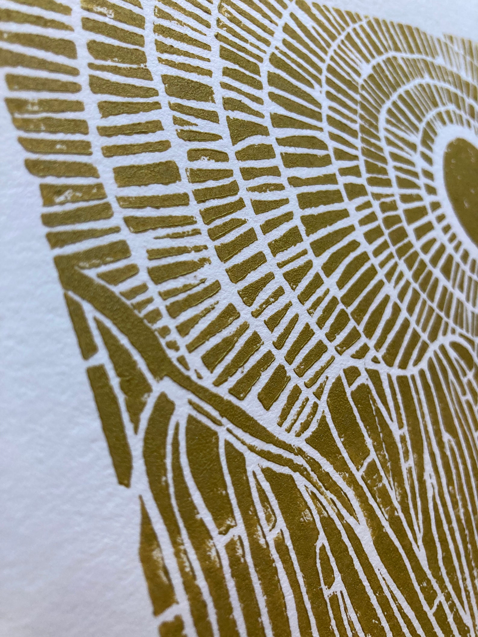 Fjords of Norway Linocut Print - 8x10 Gold Linoleum Block Print ...