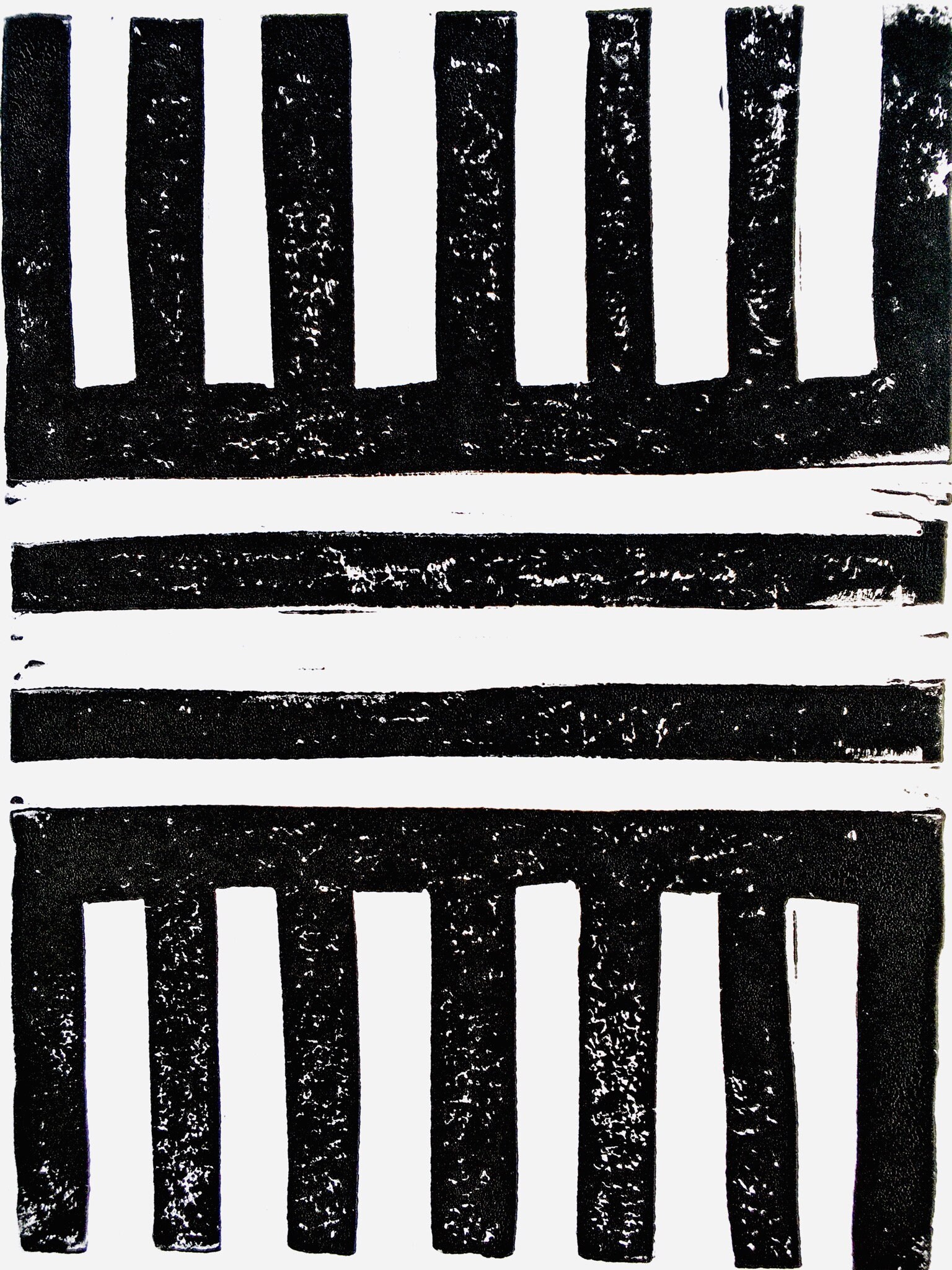 Abstract Geometric Minimal Block Print Poster - Linoleum Block Print ...