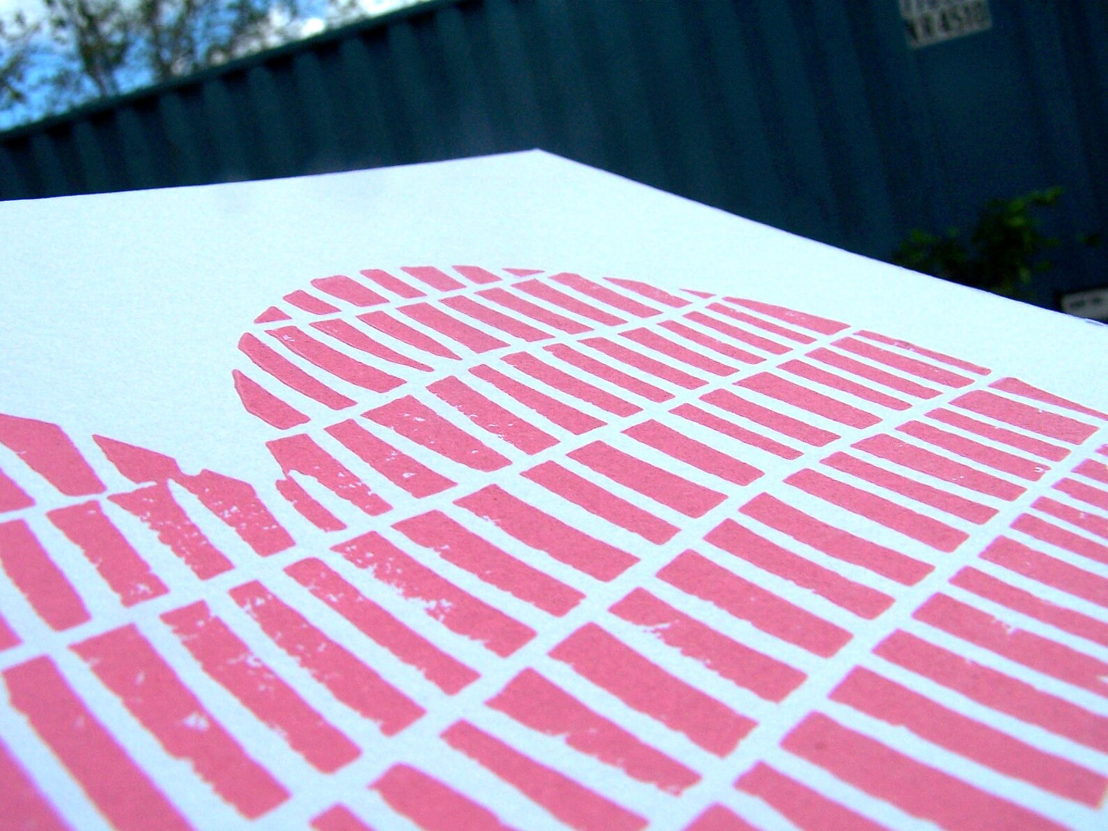 Minimal Pink Linocut Heart Valentines Day Print Pink Heart - Etsy