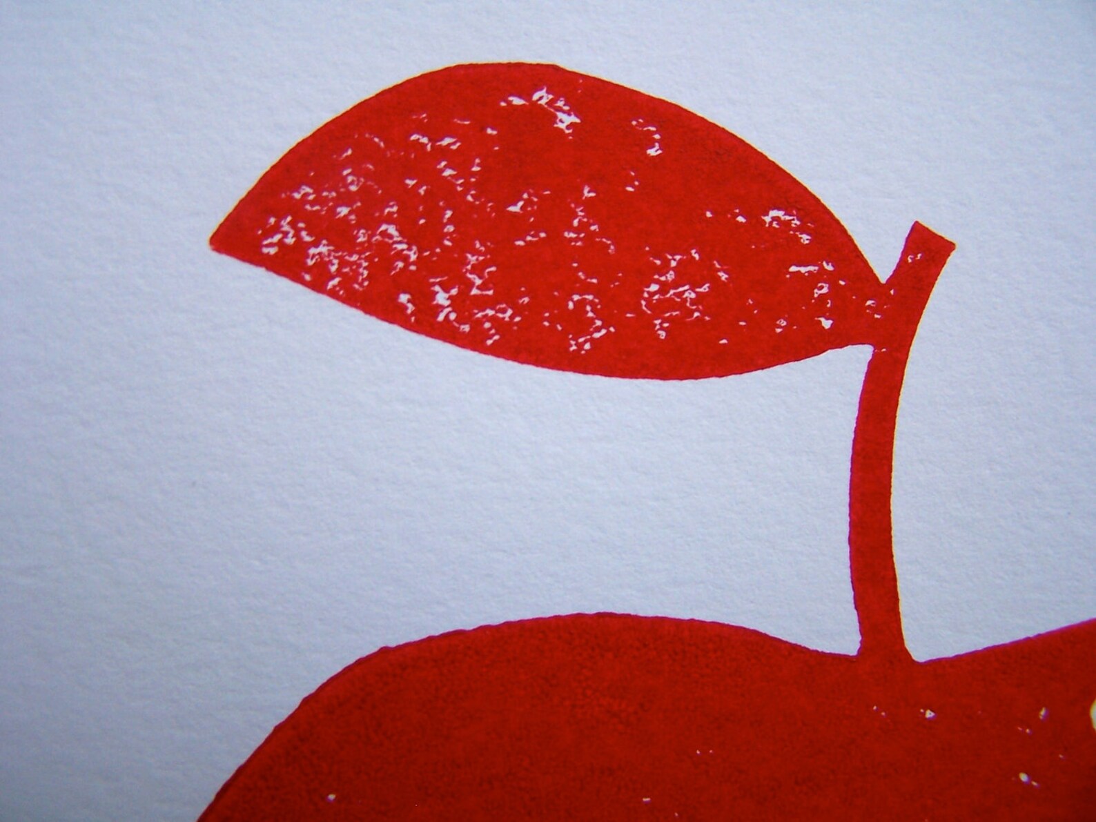 Red Apple Linocut Print 8x10 Minimal Kitchen Wall Art Red | Etsy