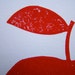 Red Apple Linocut Print - 8x10 Minimal Kitchen Wall Art - Red Apple ...