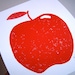 Red Apple Linocut Print - 8x10 Minimal Kitchen Wall Art - Red Apple ...