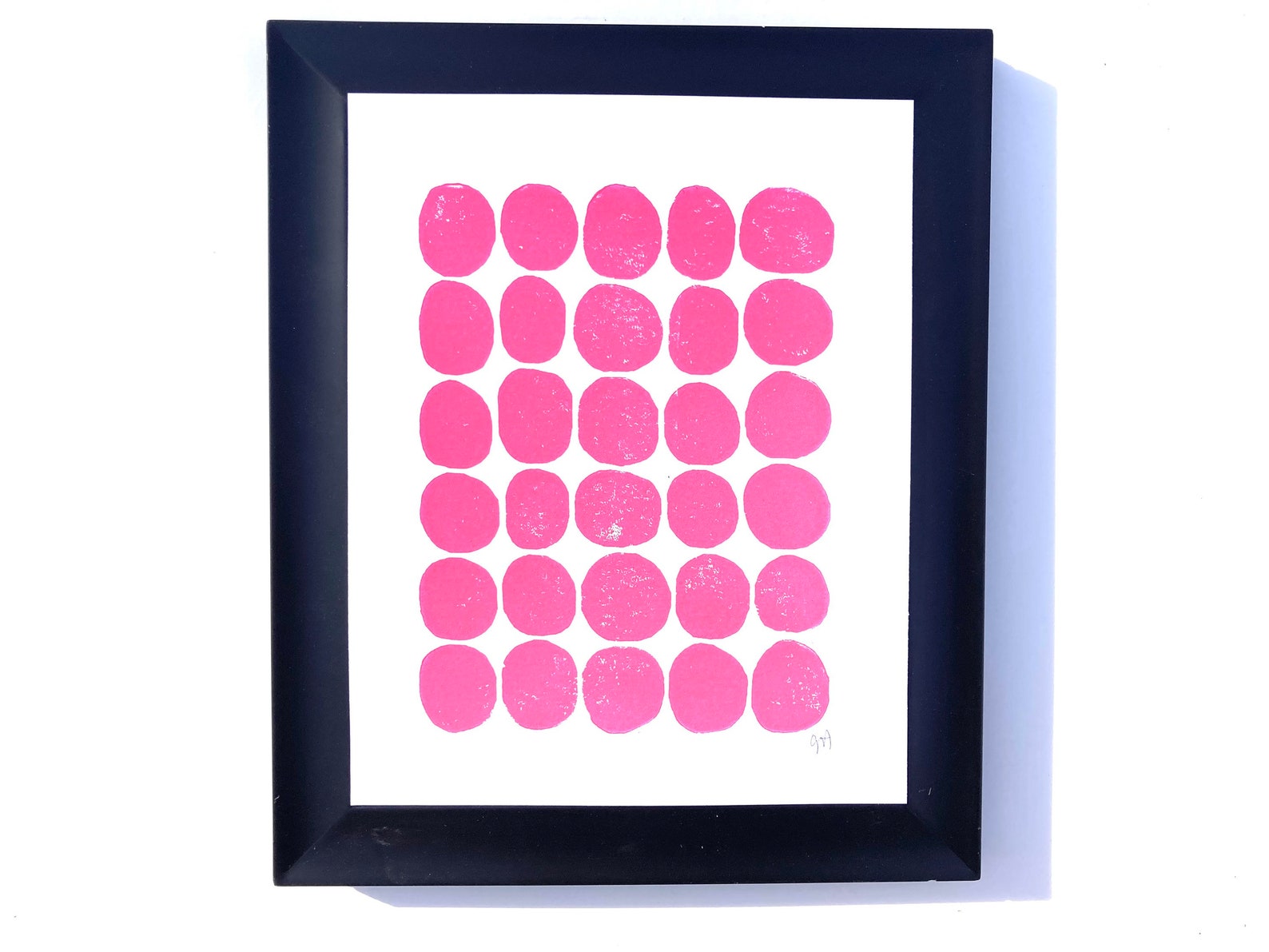 Minimal Linoelum Block Print Black Block Print 8x10 Circles - Etsy