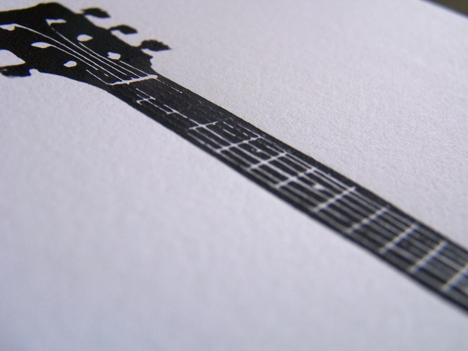 Black Acoustic Guitar Linocut Print 8x10 Minimal Block Print | Etsy